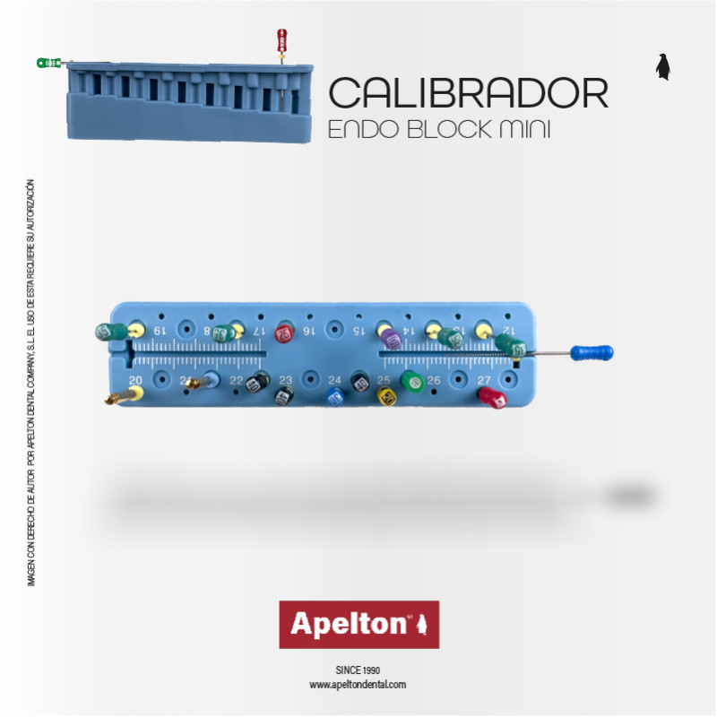 Regla Calibrador endodoncia Mini Block Master - Apelton Dental